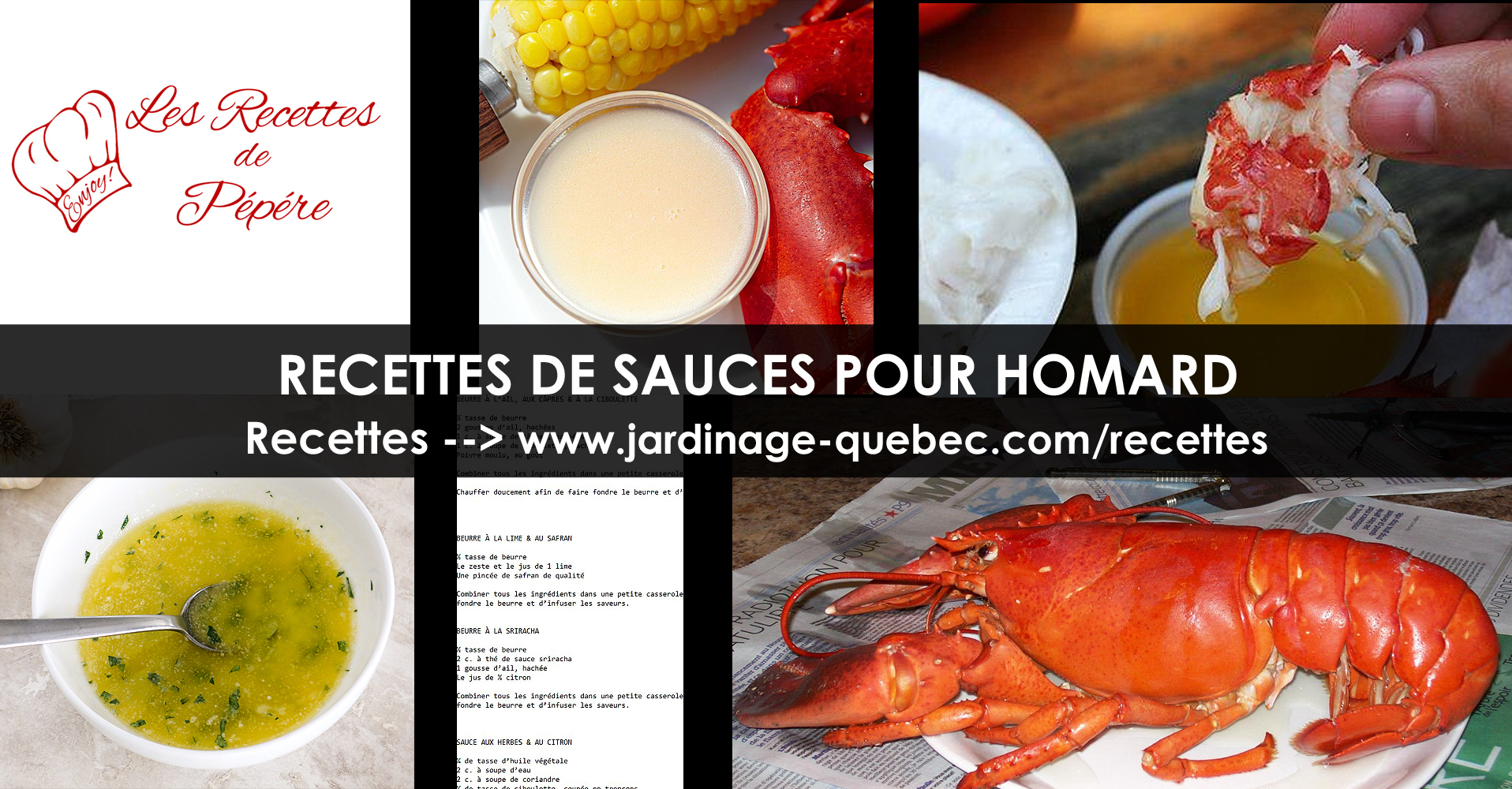 Sauces pour Homard - Recettes de Pépére